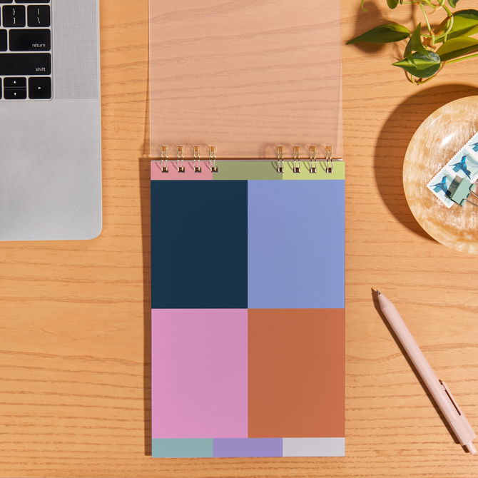 ColorGrid Undated Hourly Top Spiral Notepad | Erin Condren