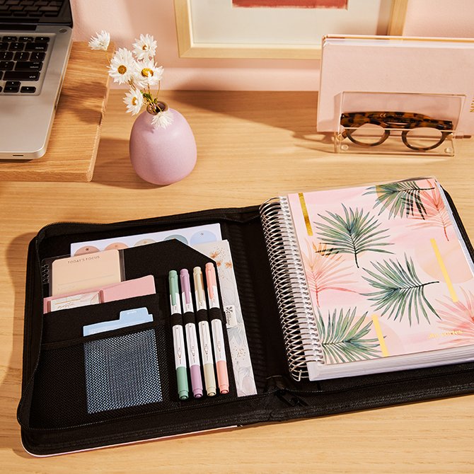 Watercolor Leopard Print Premium Zip Folio | Erin Condren