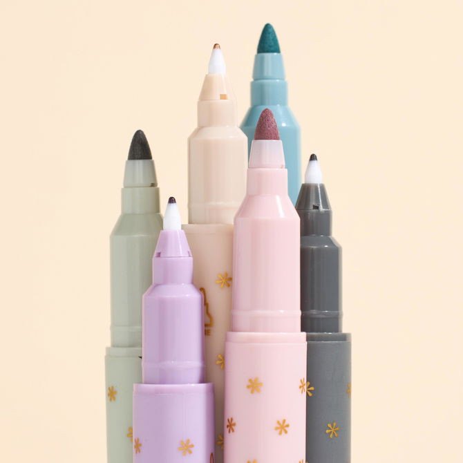 Pastel Dual-Tip Markers 6-Pack | Erin Condren