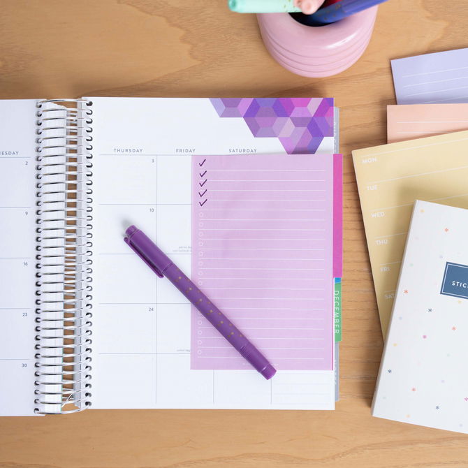 Colorful Functional Tabbed Sticky Notes Booklet | Erin Condren