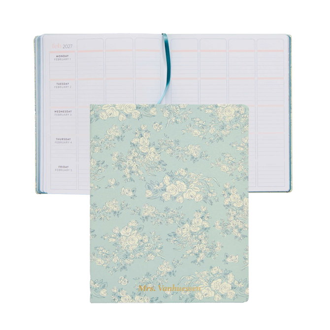 Toile Wallpaper Eucalyptus 8x10 Softbound Teacher Lesson Planner | Erin ...