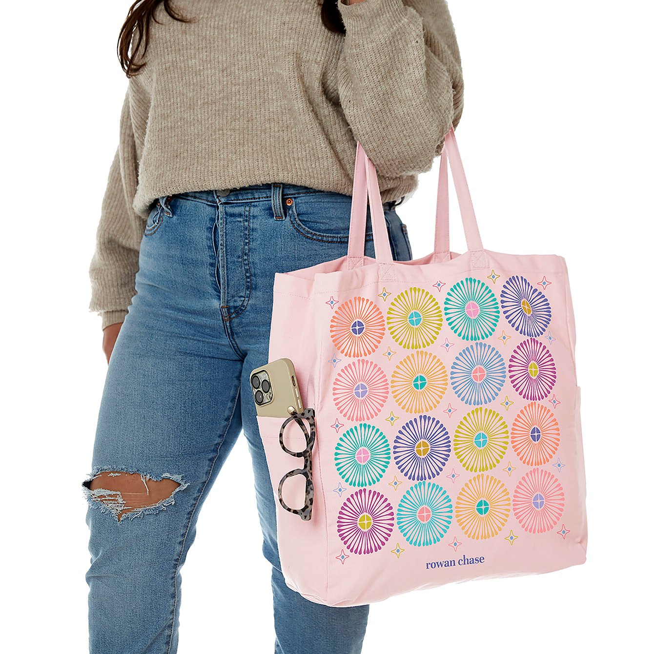 Modern Geometric Custom Pocket Tote Bag | Erin Condren