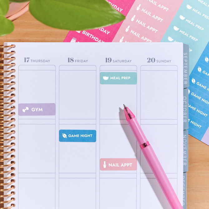 Colorful Customizable Event Stickers | Erin Condren