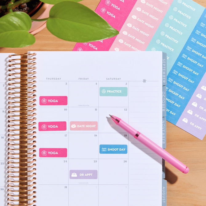 Colorful Customizable Event Stickers | Erin Condren