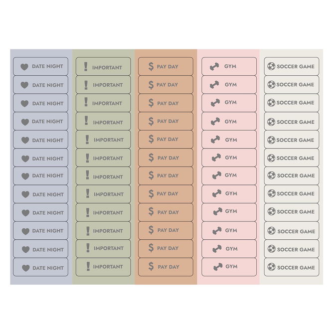 Pastel Customizable Event Stickers | Erin Condren