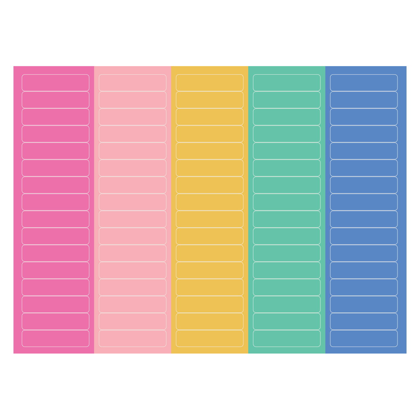 Colorful Vertical Customizable Subject Stickers | Erin Condren