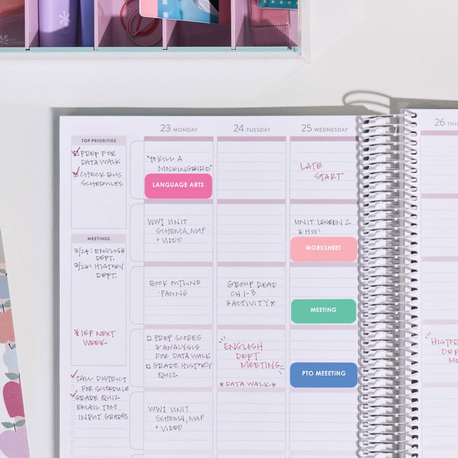 Colorful Custom Teacher Planner Stickers | Erin Condren