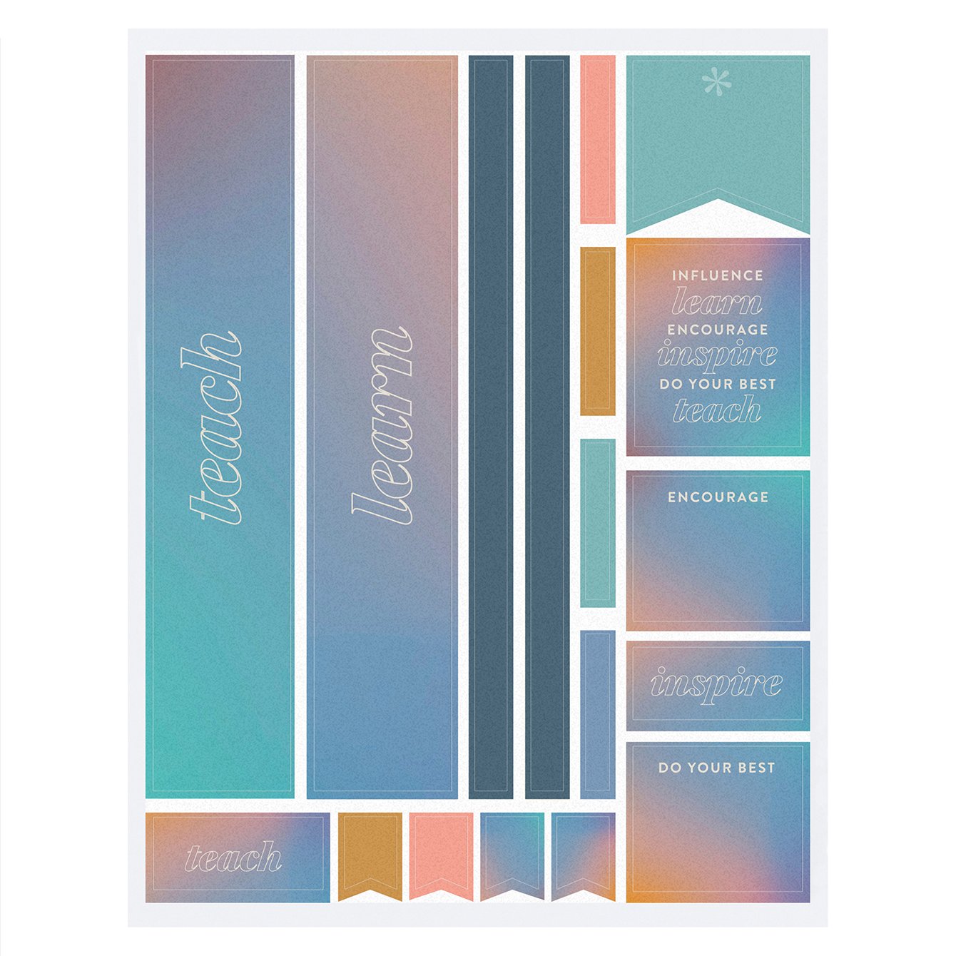 Learn Inspire Teach Sticker Sheet | Erin Condren