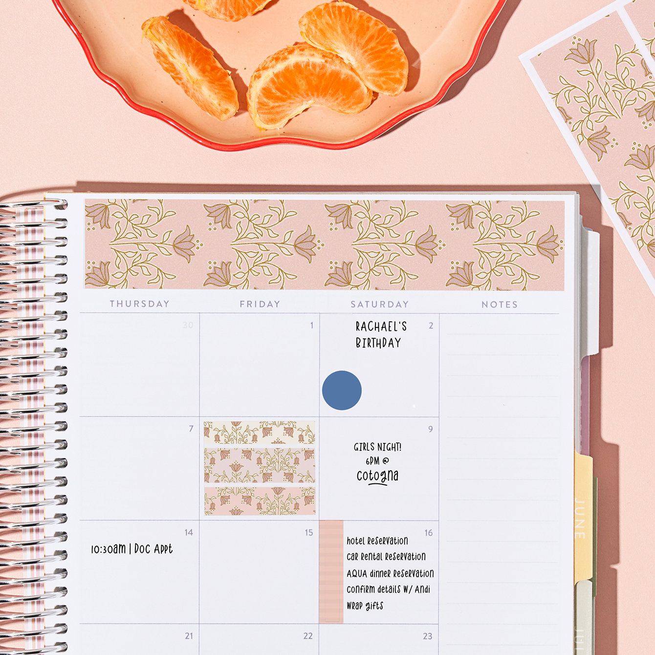 Floral Motif Monthly Sticker Sheet | Erin Condren
