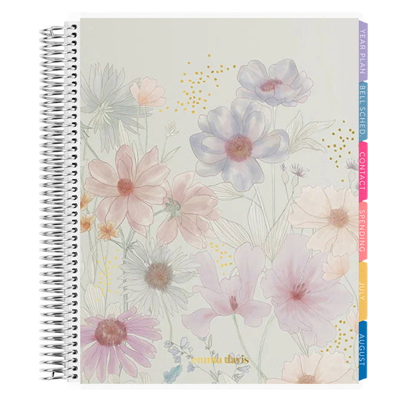 Metallic Wildflowers Teacher Lesson Planner | Erin Condren