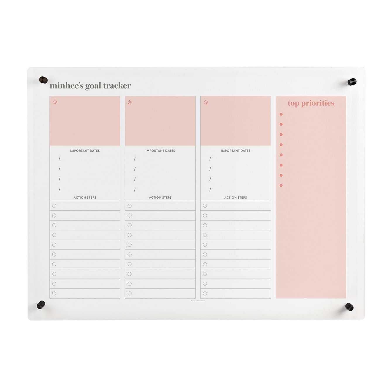 Acrylic Goal Setting Wall Calendar | Erin Condren