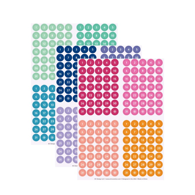 Colorful Calendar Date Dots | Erin Condren