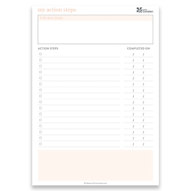 Custom Action Steps Notepad | Erin Condren