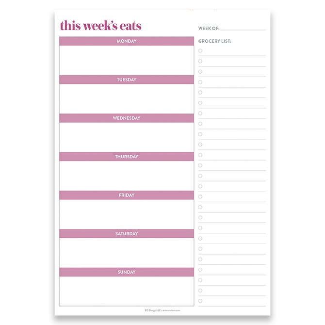 Custom Meal Planning Notepad | Erin Condren