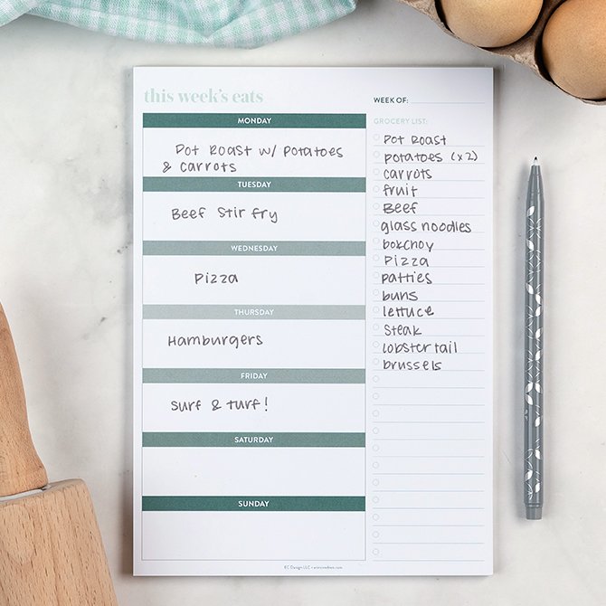 Custom Meal Planning Notepad | Erin Condren