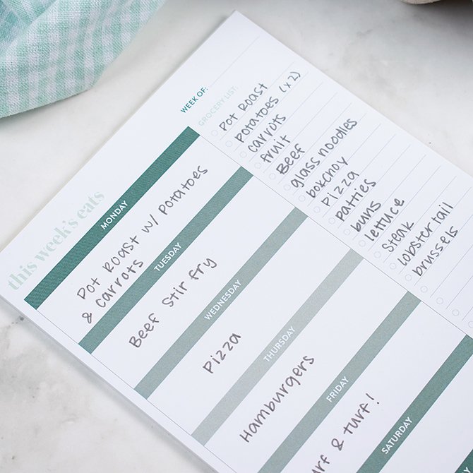 Custom Meal Planning Notepad | Erin Condren