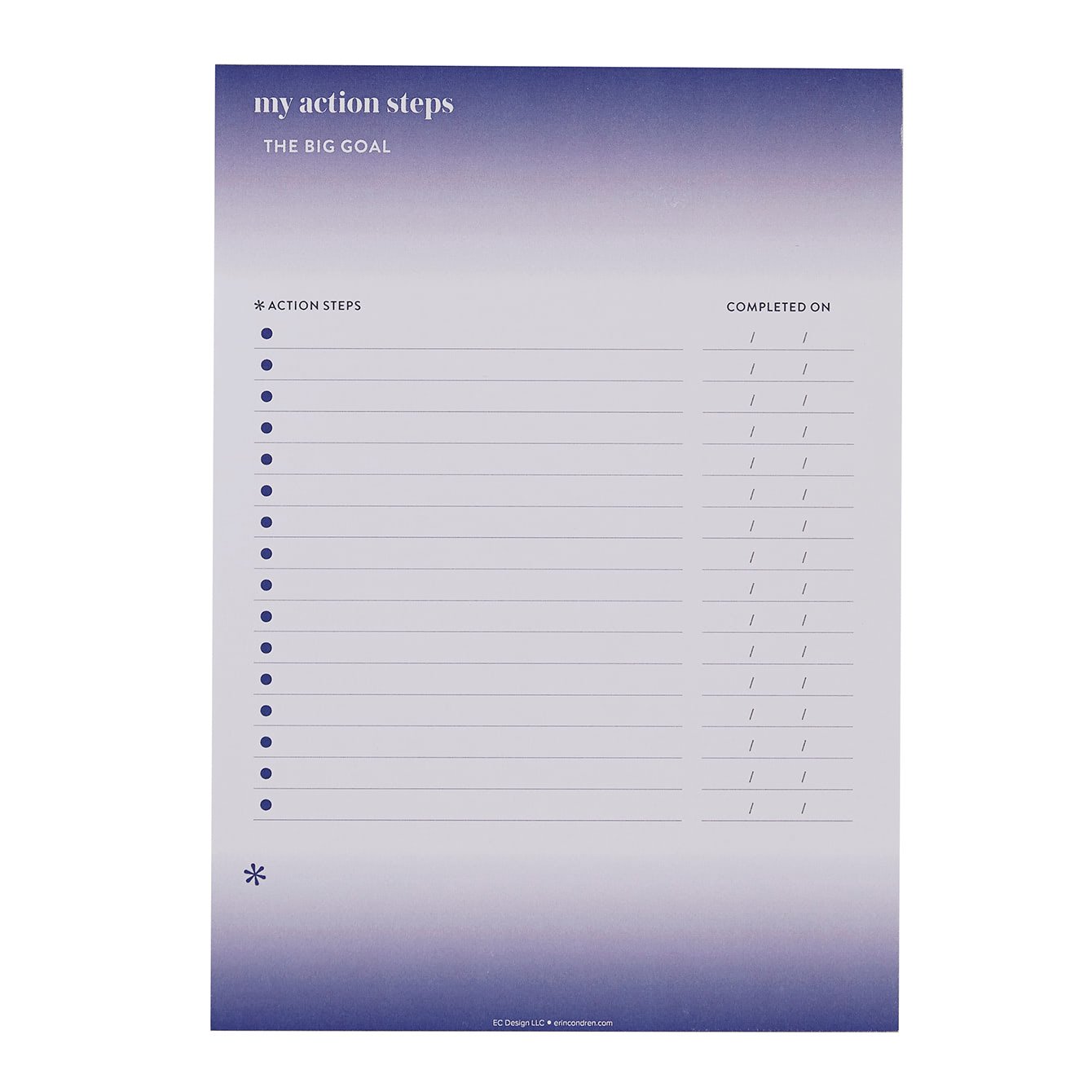 Custom Action Steps Notepad | Erin Condren