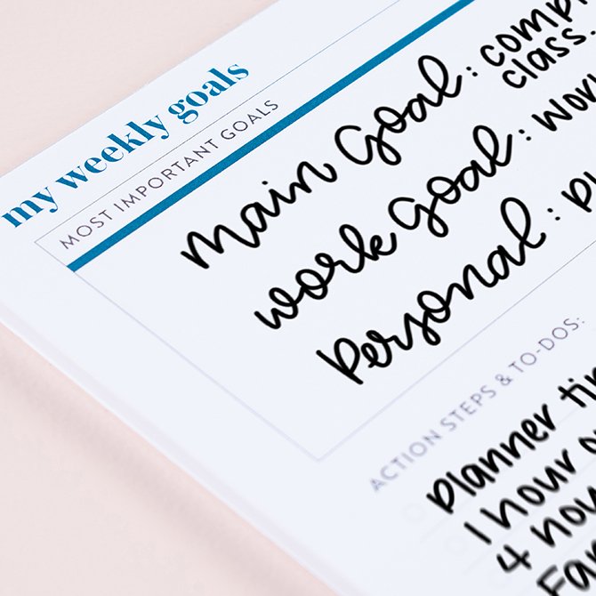 Weekly Goals Notepad | Erin Condren