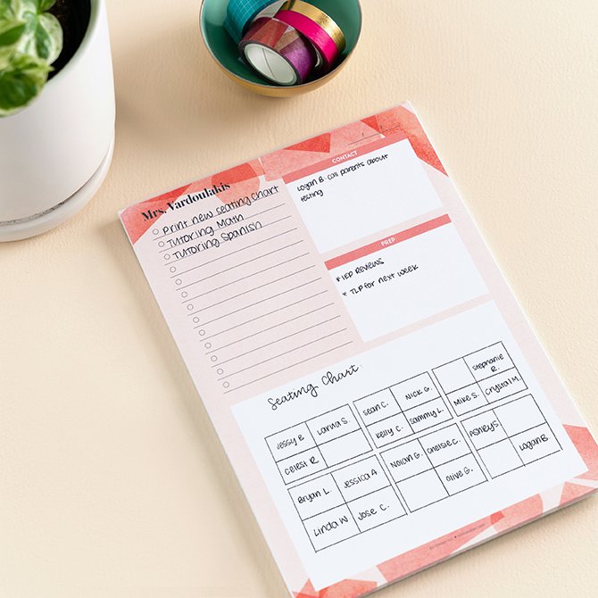 Teacher Productivity Notepad | Erin Condren