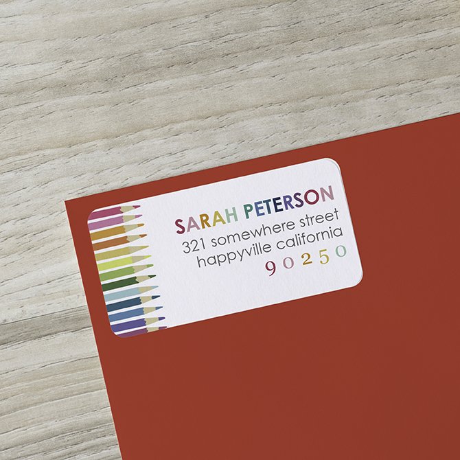 Rainbow Heart Return Address Labels | Erin Condren