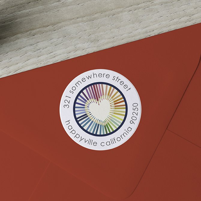 Rainbow Heart Return Address Labels | Erin Condren