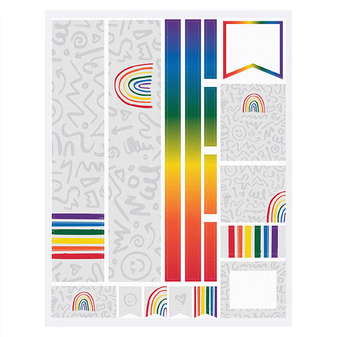 Paper & Party Supplies Stickers Stickers, Labels & Tags Rainbow Sticker ...