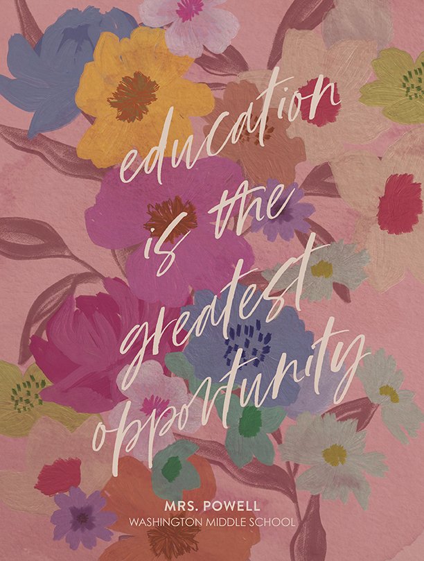 Floral Education Quote Teacher Lesson Planner | Erin Condren