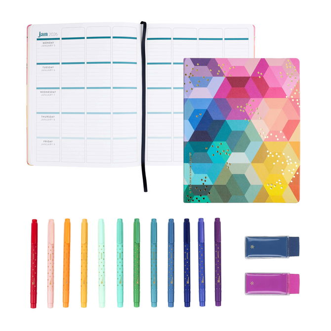 Hexagon Softbound Teacher Lesson Planner Bundle | Erin Condren
