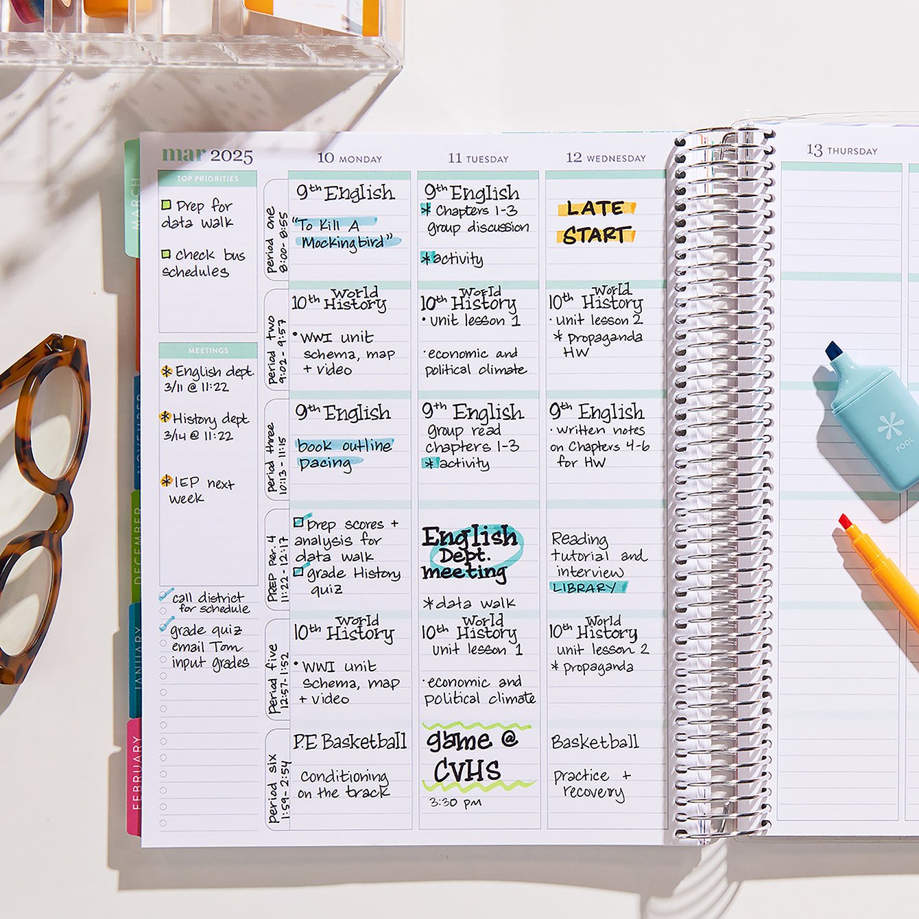 Painted Rainbow Teacher Planner & Lesson Planner Book | Erin Condren