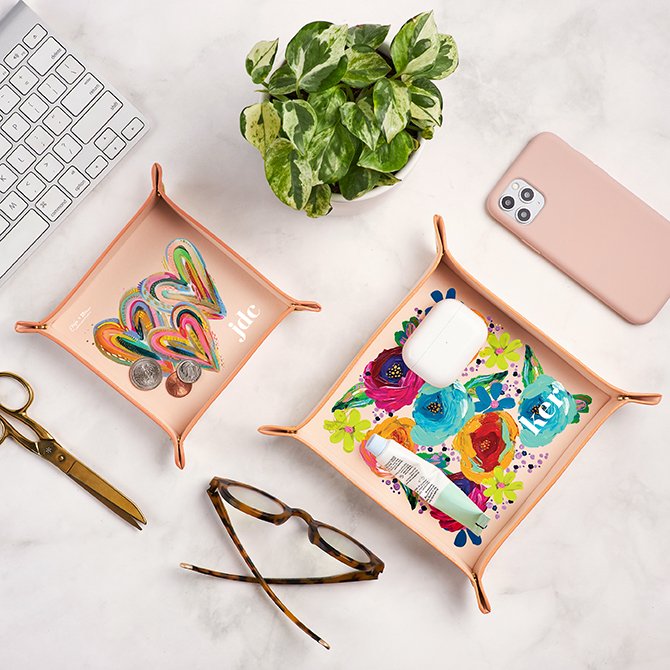 EttaVee Finger Painted Florals Large Valet Tray | Erin Condren