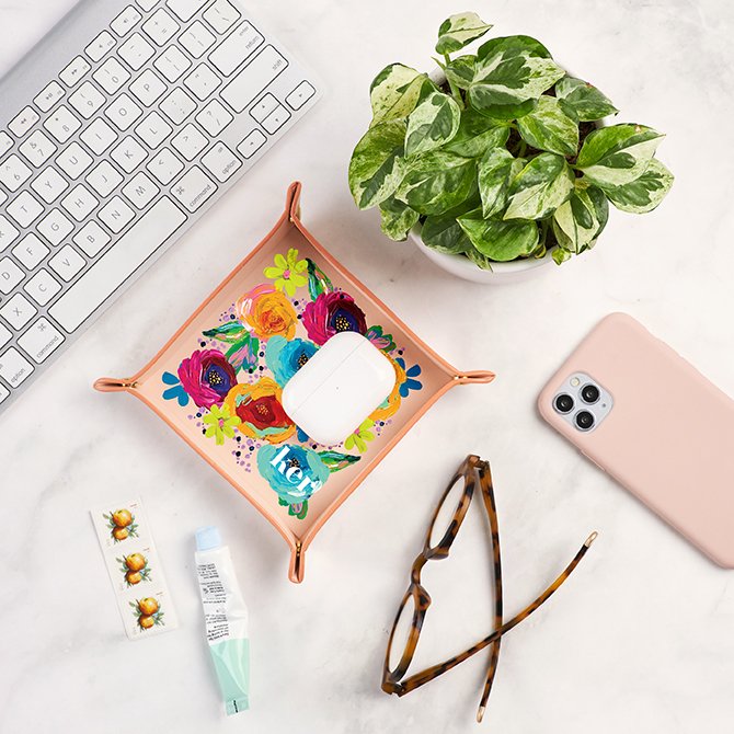 EttaVee Finger Painted Florals Small Valet Tray | Erin Condren