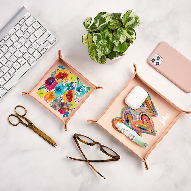 EttaVee Finger Painted Florals Small Valet Tray | Erin Condren