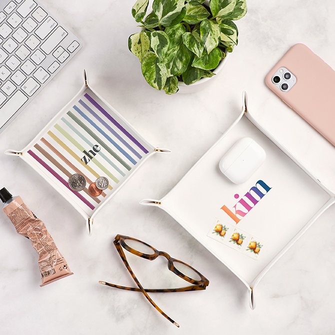 Watercolor Stripes Small Valet Tray | Erin Condren