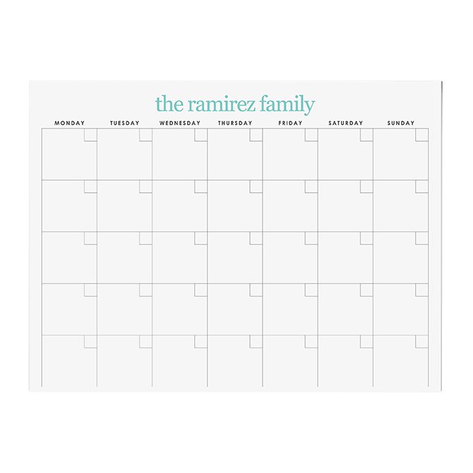Custom Color Monthly Schedule Wall Organization Center Insert Board ...