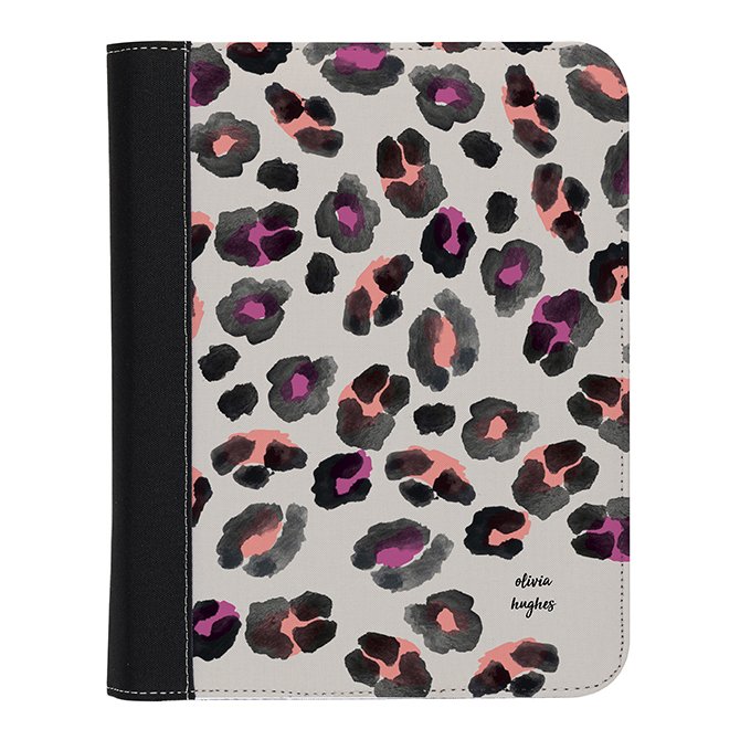 Watercolor Leopard Print Premium Zip Folio | Erin Condren