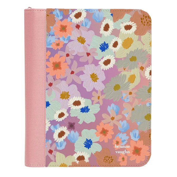 Sunset Floral Premium Zip Folio | Erin Condren