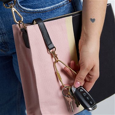 Color Block Wisteria and Black Canvas Crossbody Bag | Erin Condren