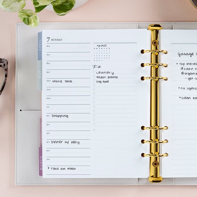 A5 Daily Planning Ring Agenda Inserts | Ring Agenda