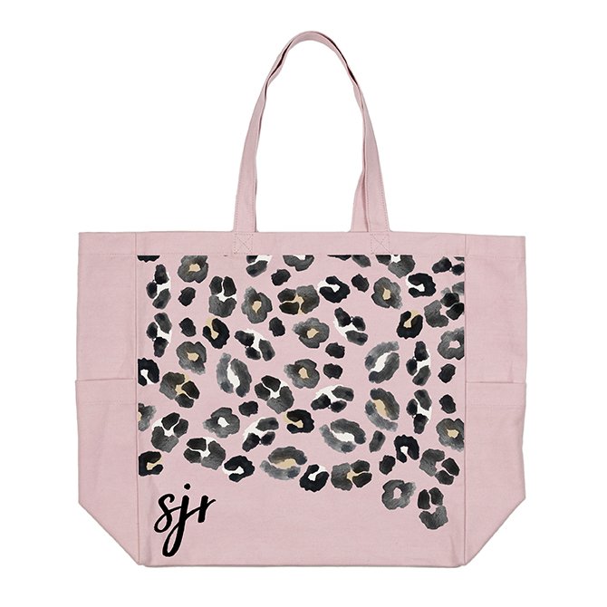 Watercolor Leopard Print Canvas Pocket Tote Bag | Erin Condren
