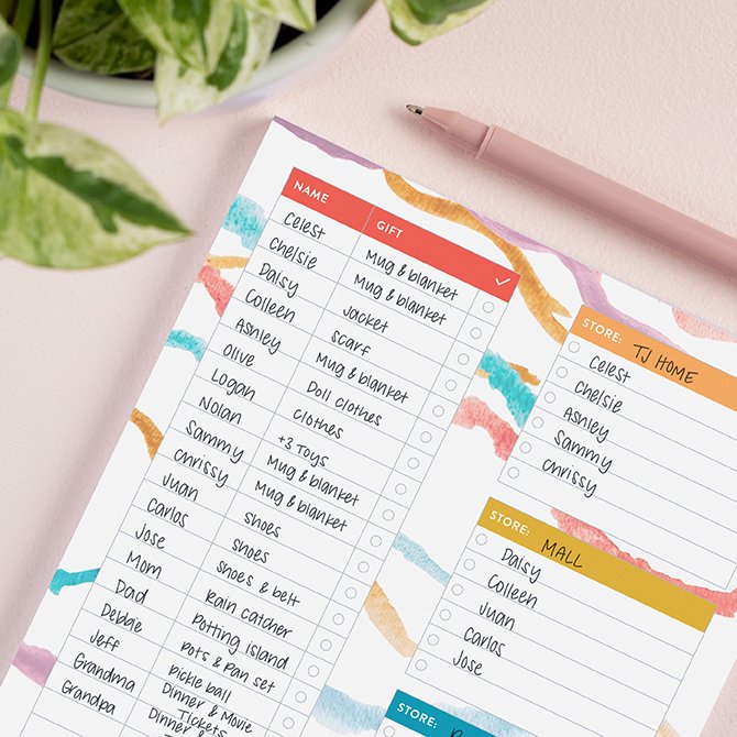 Gift Shopping List Notepad | Erin Condren