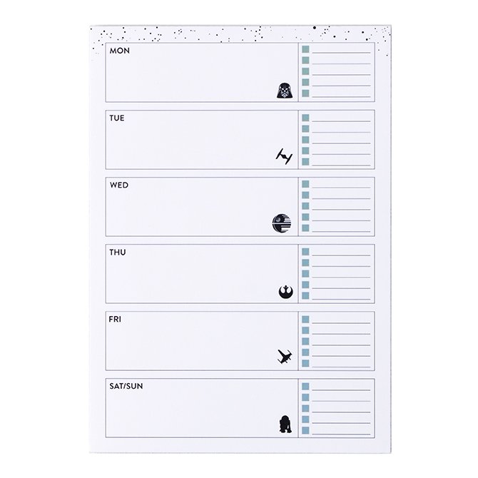 Star Wars Weekly Schedule Notepad | Erin Condren
