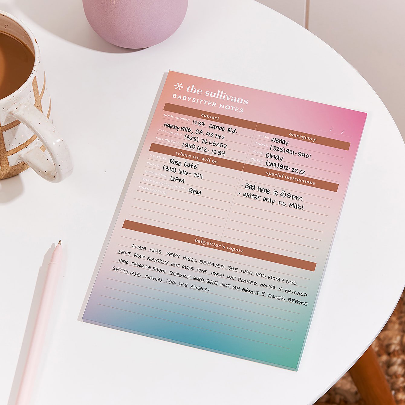 Babysitter Notepad | Erin Condren