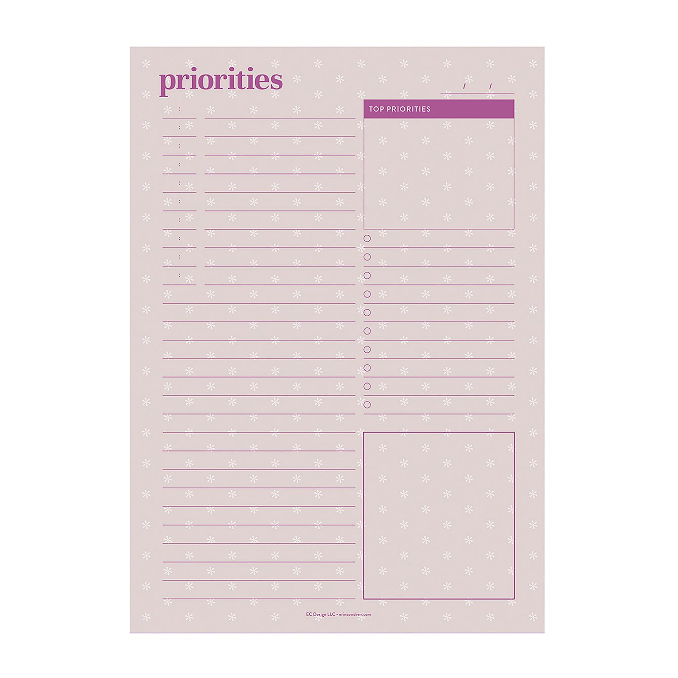 Daily Priorities Notepad | Erin Condren