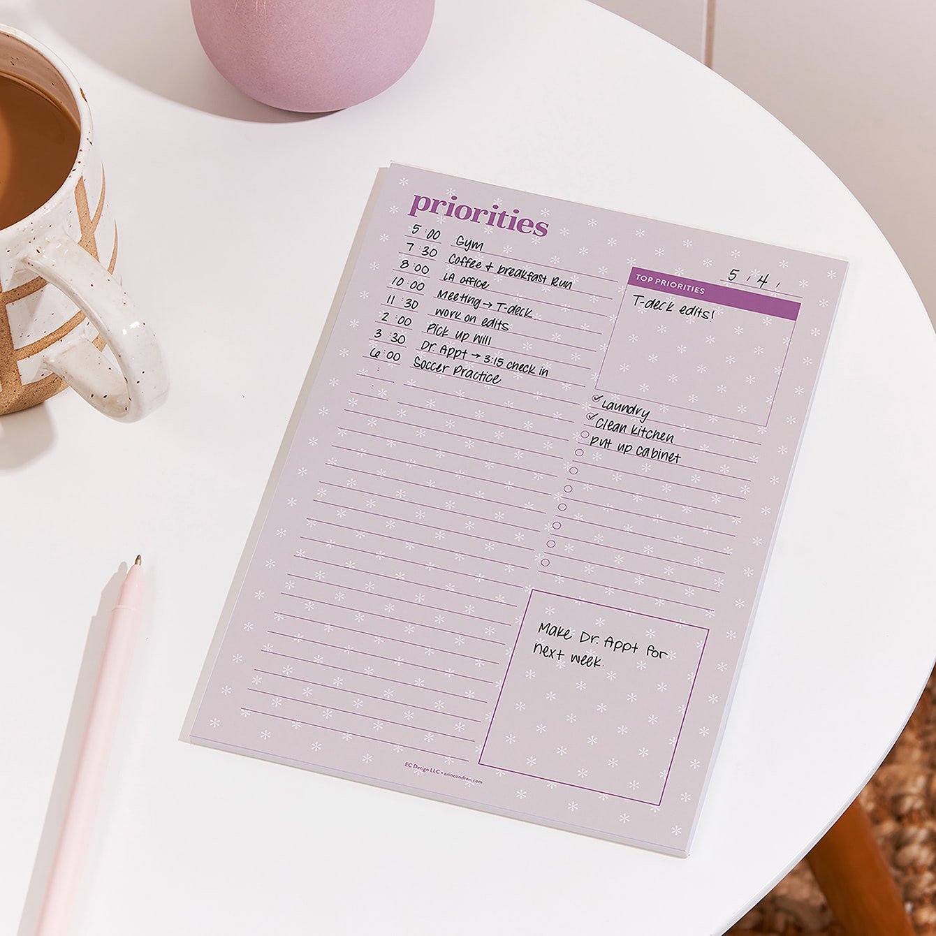 Daily Priorities Notepad | Erin Condren