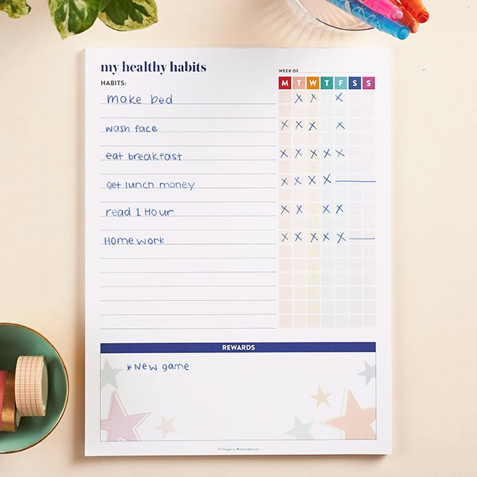 Kids Healthy Habits Notepad | Erin Condren